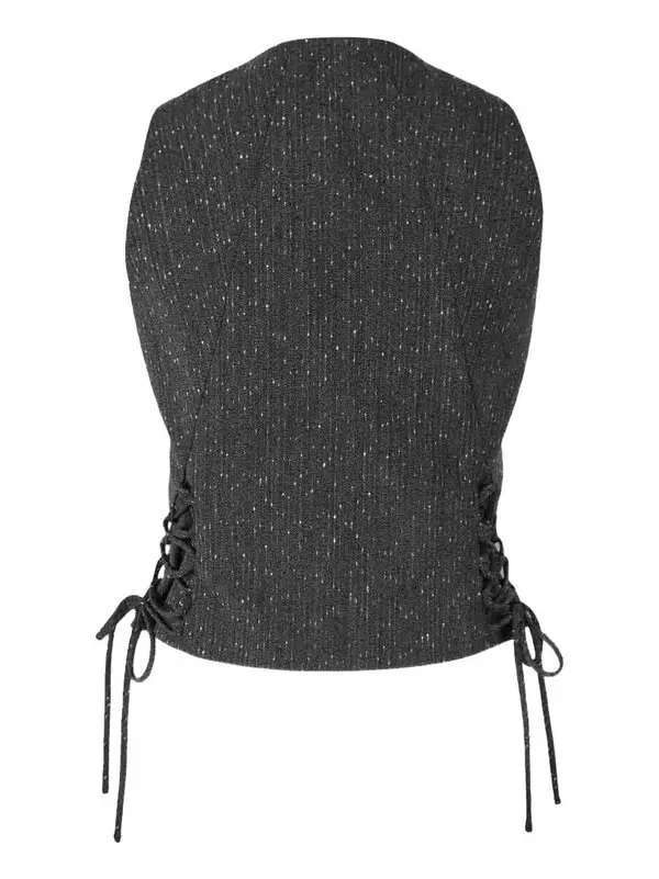 Alexander McQueen Asymmetric Lace-up Vest Top - Grey