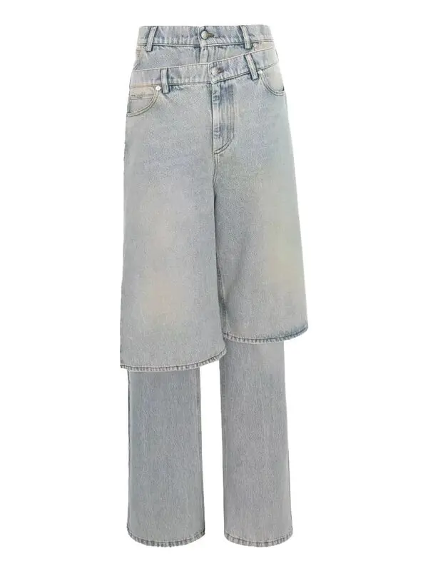 SEEN USERS Double Wear Layered Jeans - Blue