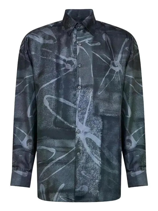 COSTUMEIN Floral-print Silk Shirt - Grey