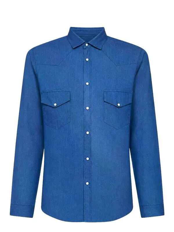 COSTUMEIN Western-yoke Chest-pocket Shirt - Blue