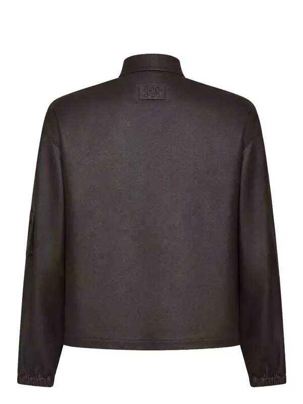 Fendi Selleria Leather Bomber Jacket - Brown