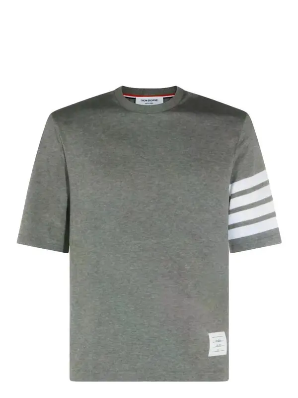Thom Browne Stripe-detail T-shirt - Grey
