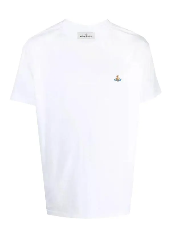 VIVIENNE WESTWOOD Orb Embroidered T-shirt - White