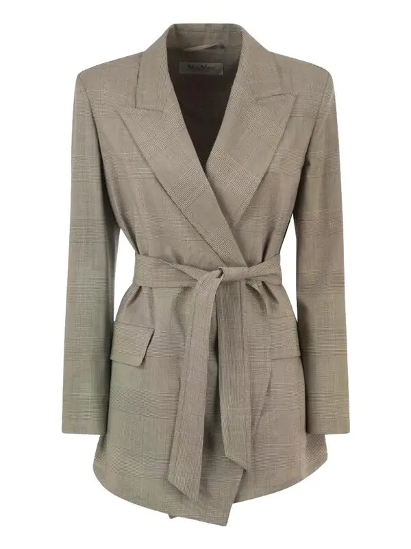 Max Mara Prince Of Wales Checked Blazer - Neutrals