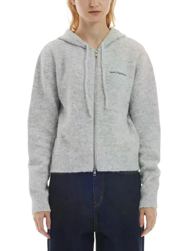 REST&RECREATION Hairy-knit Zip-up Hoodie - Grey
