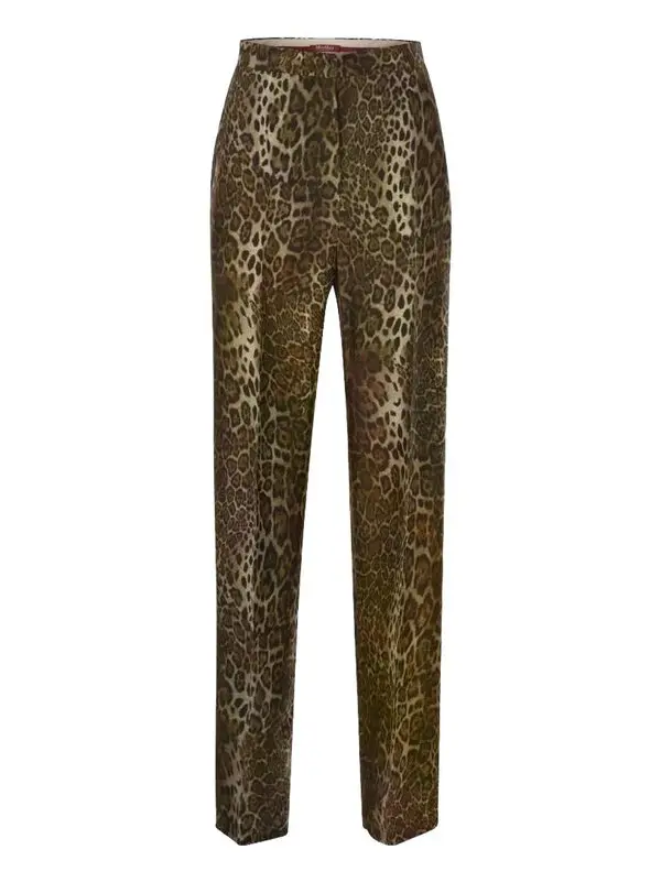 Max Mara Animal-print Silk Trousers - Neutrals