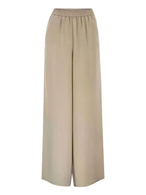 Max Mara Wide-leg Silk Palazzo Pants - Neutrals