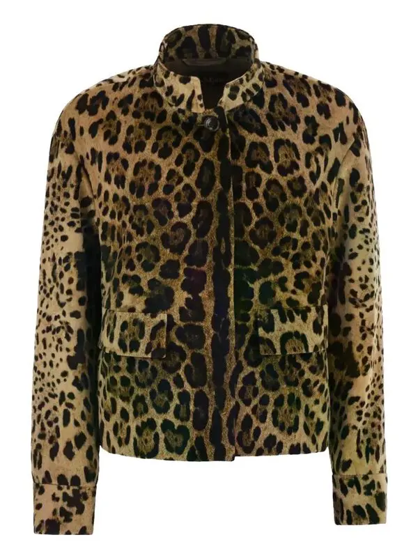 Max Mara Tedro Leopard-print Cropped Jacket - Neutrals