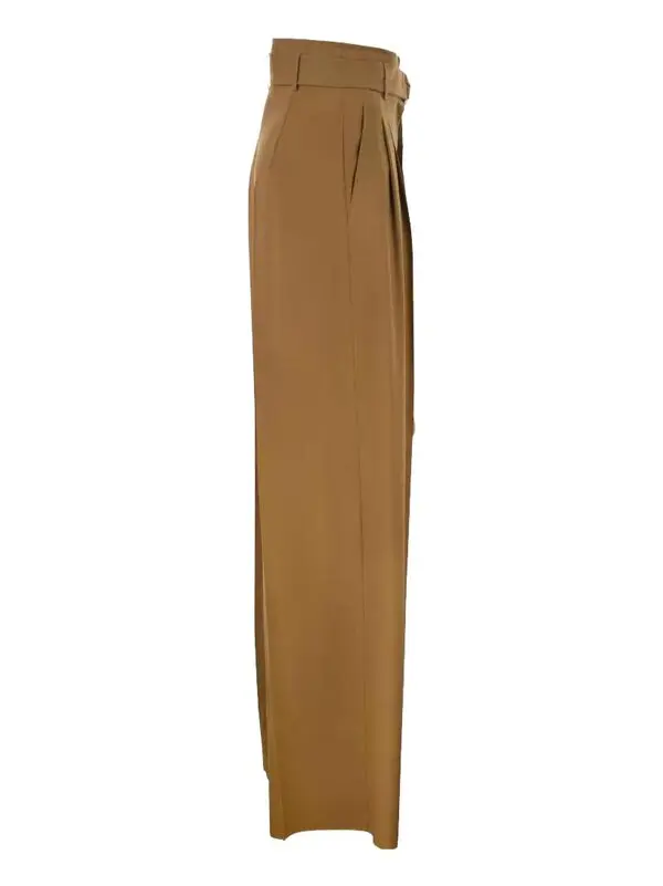 Max Mara Belted Virgin Wool Trousers - Neutrals