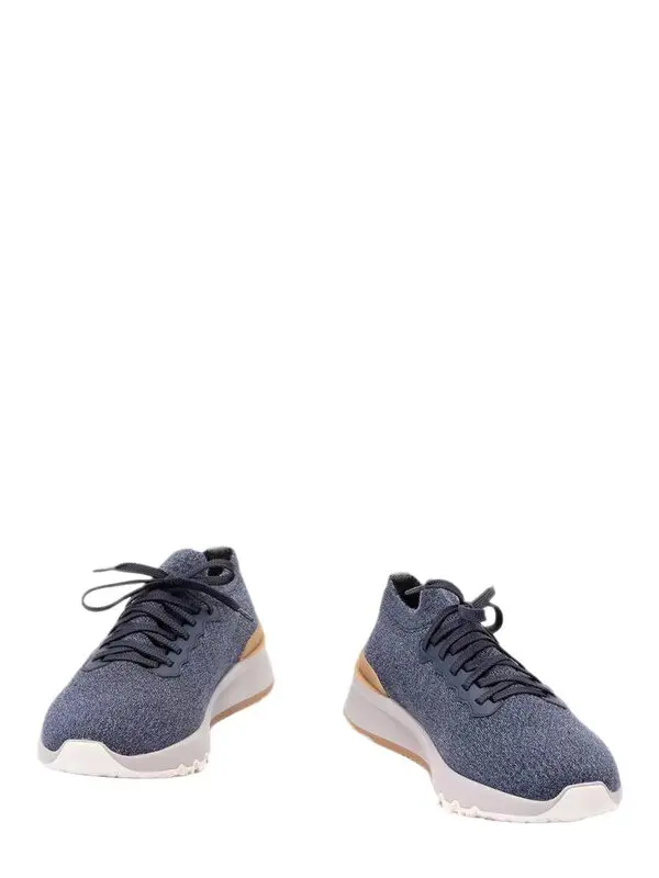 Brunello Cucinelli Knitted Lace-up Sneakers - Blue