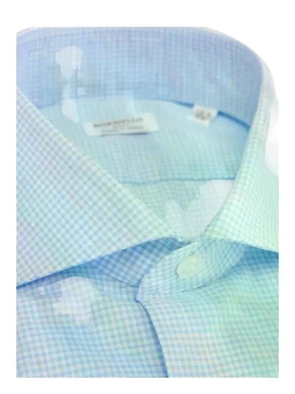 BORRIELLO NAPOLI Gingham-pattern Button-down Shirt - Blue