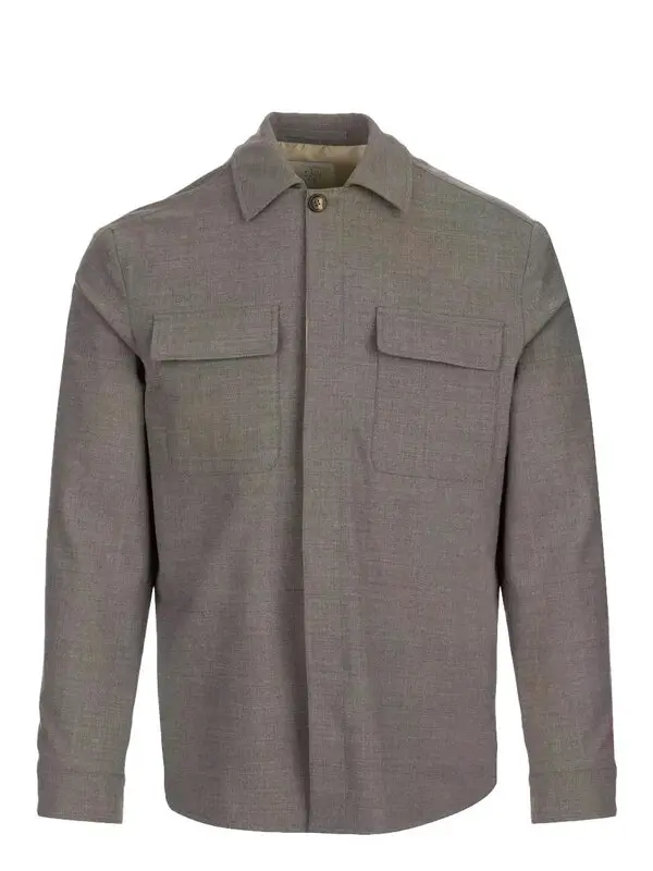 Eleventy Chest-pocket Overshirt - Grey