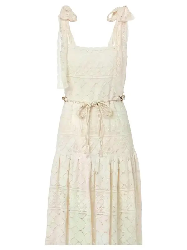 Zimmermann Beige Lace-knit Maxi Dress - Neutrals