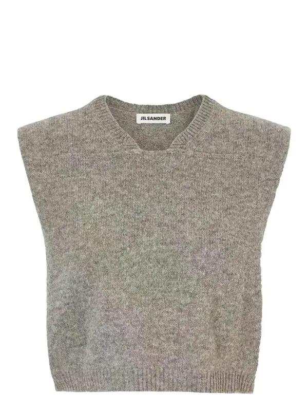 JIL SANDER V-neck Knit Vest - Grey