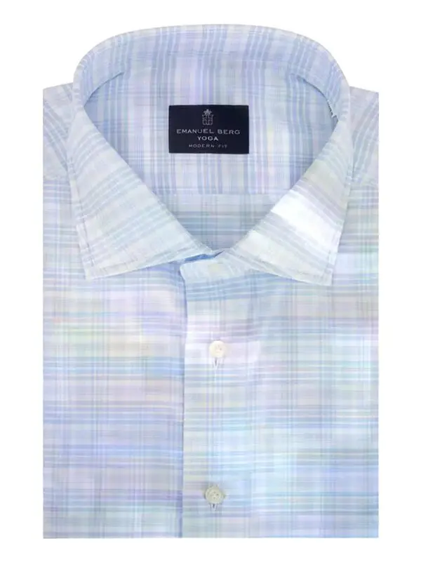 EMANUEL BERG Yoga Checked Shirt - Blue