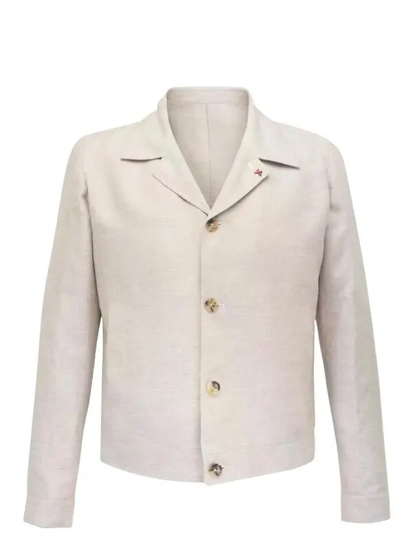 Isaia Pin-detail Button-up Shirt Jacket - Neutrals