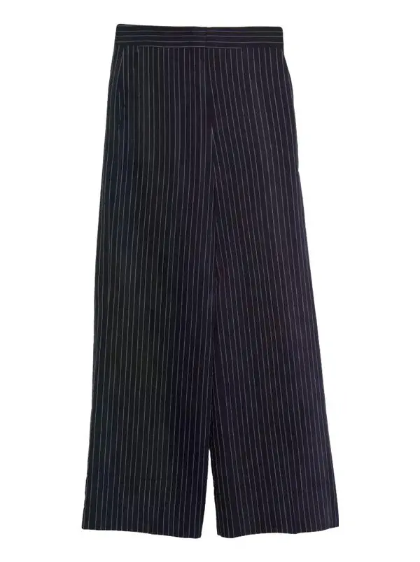 ODEEH Pinstripe Wide-leg Trousers - Blue
