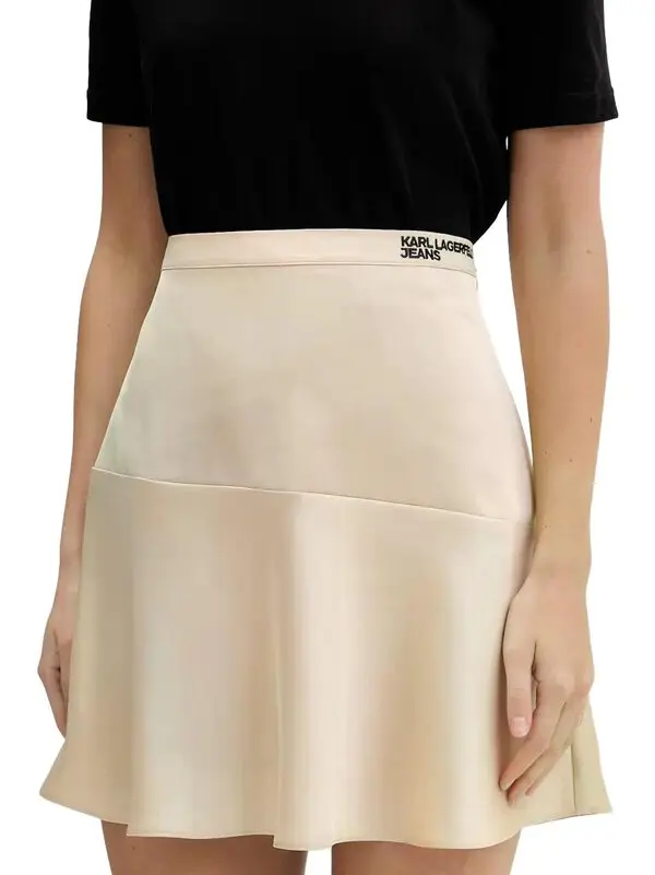 Karl Lagerfeld Asymmetric Panel Mini Skirt - Neutrals