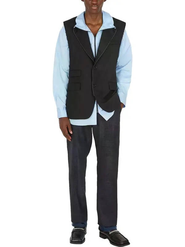 BOTTER Waistcoat With Frayed Detailing - Black