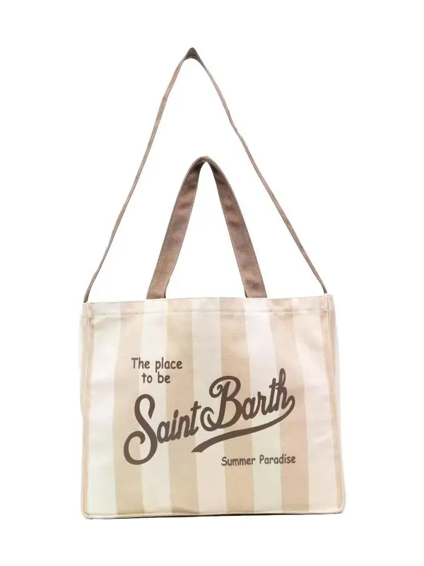 MC2 SAINT BARTH Logo Print Tote Bag - Neutrals