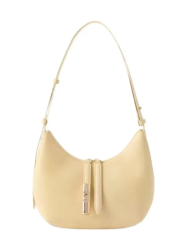 Furla Goccia Grained Leather Shoulder Bag - Yellow
