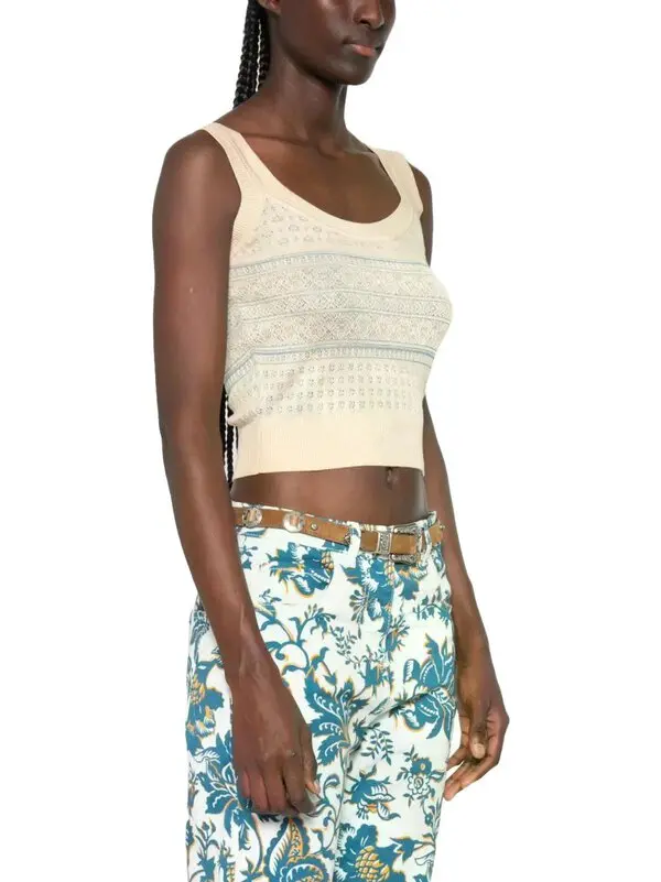 Ermanno Scervino Crocheted Knit Top - White