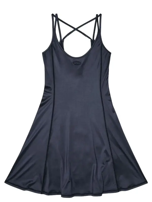 DIESEL® Mini Dress With Spaghetti Straps And Criss-cross Back - Black