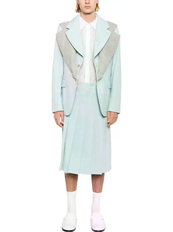 Comme Des Garçons Pleated Suspender Skirt - Blue