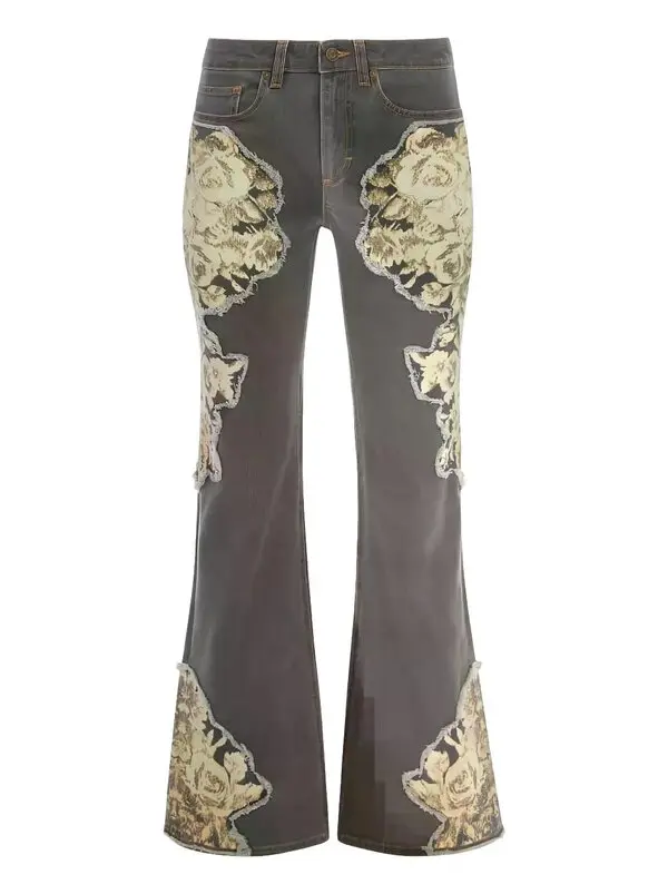 Guess Printed Flared Jeans - Grey