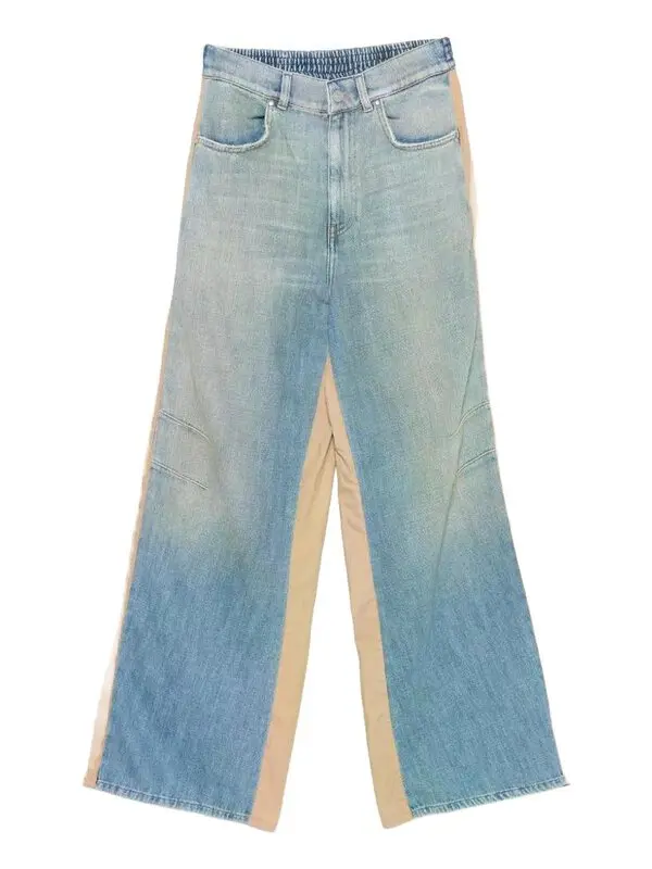 CIRCUS HOTEL Panelled Wide-leg Jeans - Neutrals