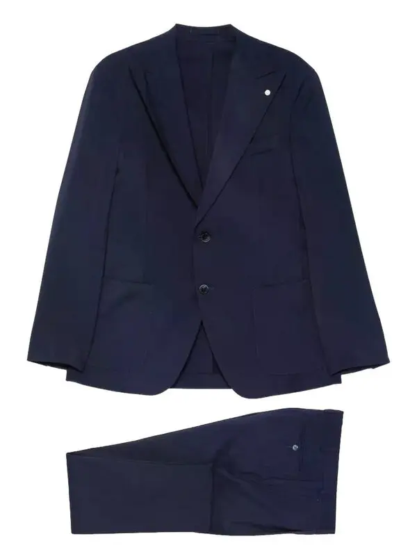 LUIGI BIANCHI MANTOVA Single-breasted Peak-lapel Suit - Blue