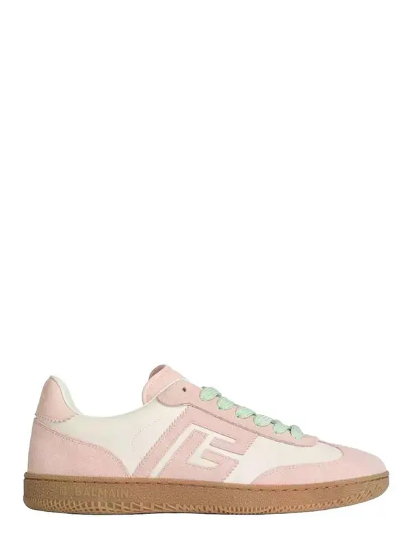 Balmain Smooth Leather And Suede Swan Trainers - Neutrals