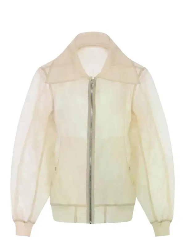 Rick Owens Beige Sheer Zip-up Jacket - Neutrals