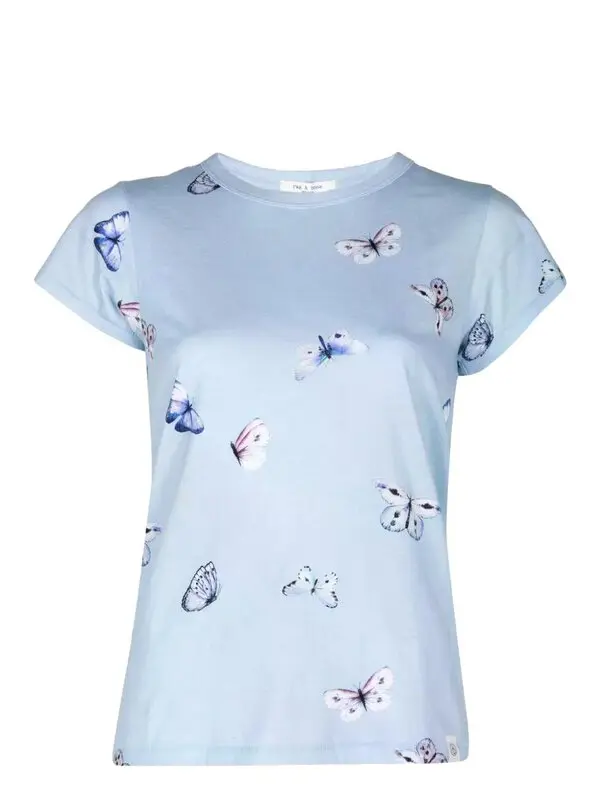 Rag & Bone Butterfly Print T-shirt - Blue