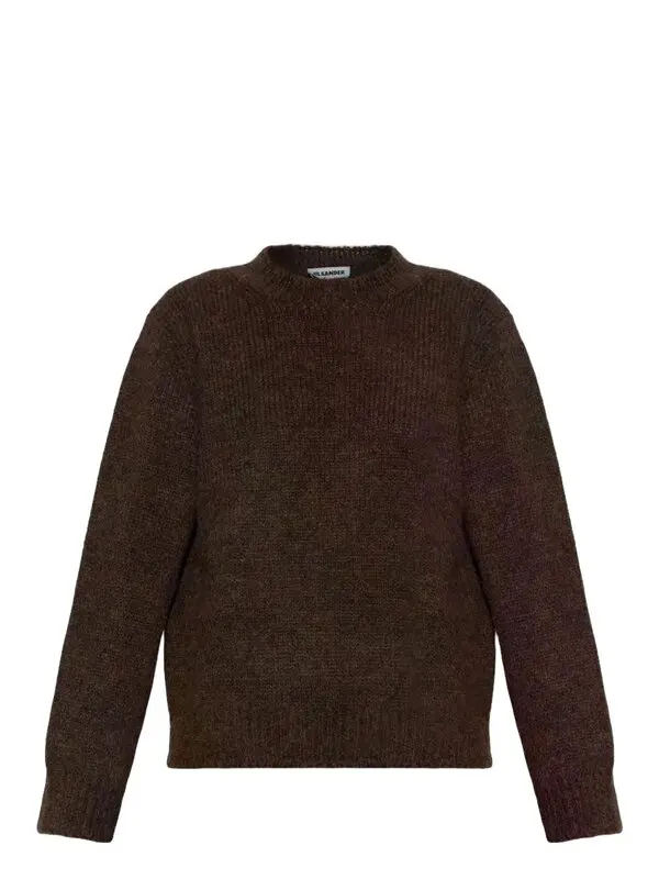 JIL SANDER Ribbed Knit Crewneck - Brown