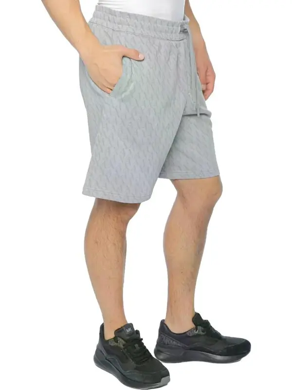 Armani Exchange Monogram Print Drawstring Shorts - Grey