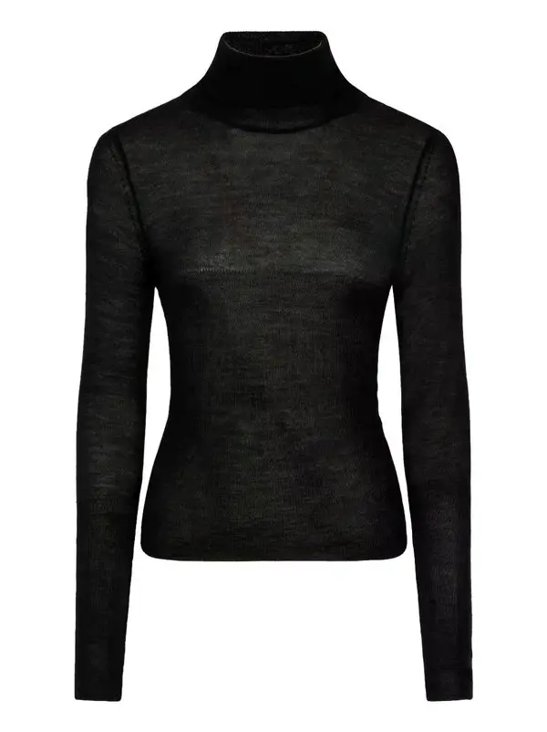 Roberto Cavalli Fine Knit Long Sleeve Top - Black