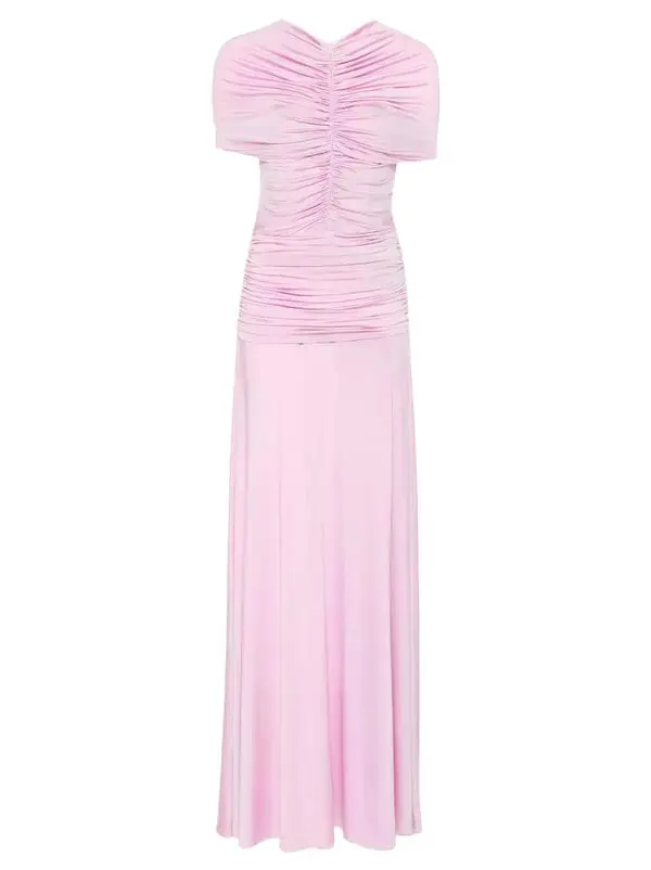 SELF-PORTRAIT Ruched Maxi Dress - Pink