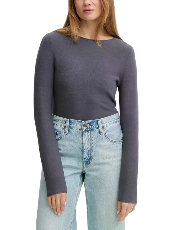 Marc O'polo Fine-knit Long-sleeve Sweater - Grey