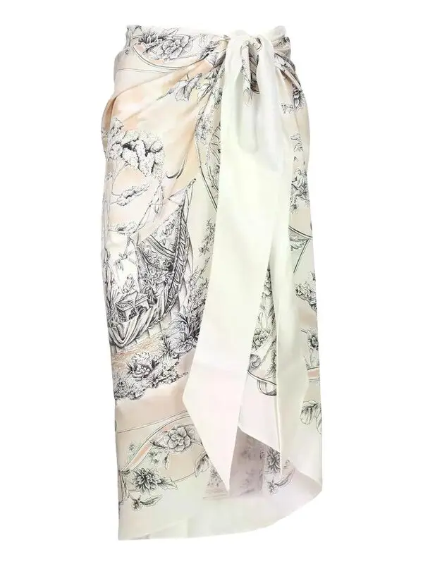 FERRAGAMO Silk Pareo - Neutrals