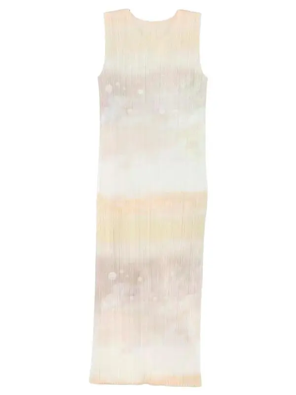 Issey Miyake Abstract Print Midi Dress - Neutrals
