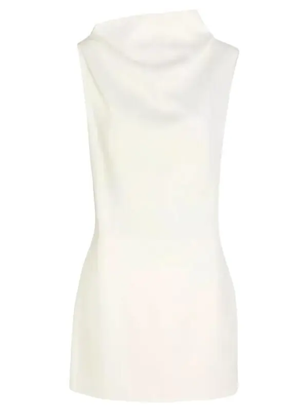 Khaite Astor Draped Sleeveless Mini Dress - Neutrals
