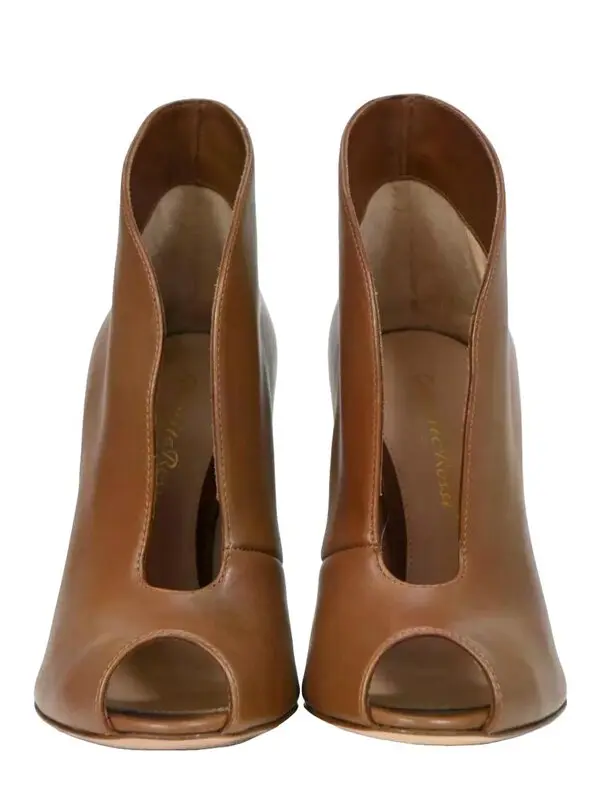 GIANVITO ROSSI Vamp Peep-toe Ankle Boots - Brown