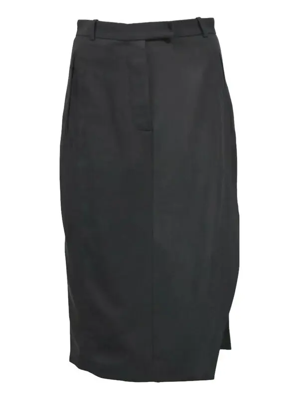 Altuzarra Wool Side Slit Skirt - Black