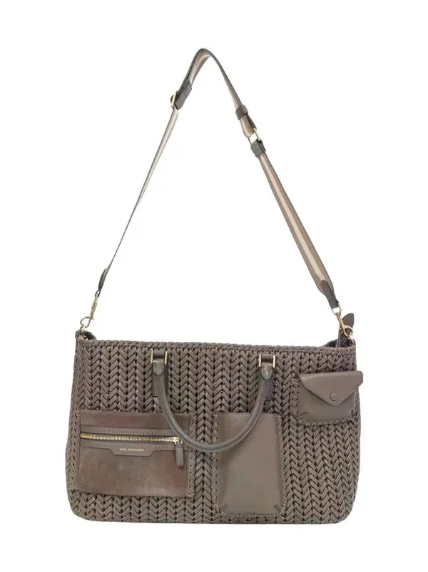 ANYA HINDMARCH Pocket Neeson Woven Tote Bag - Brown