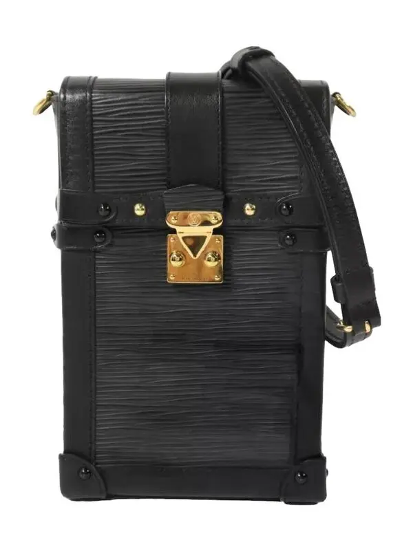LOUIS VUITTON Pochette Trunk Leather Shoulder Bag - Black