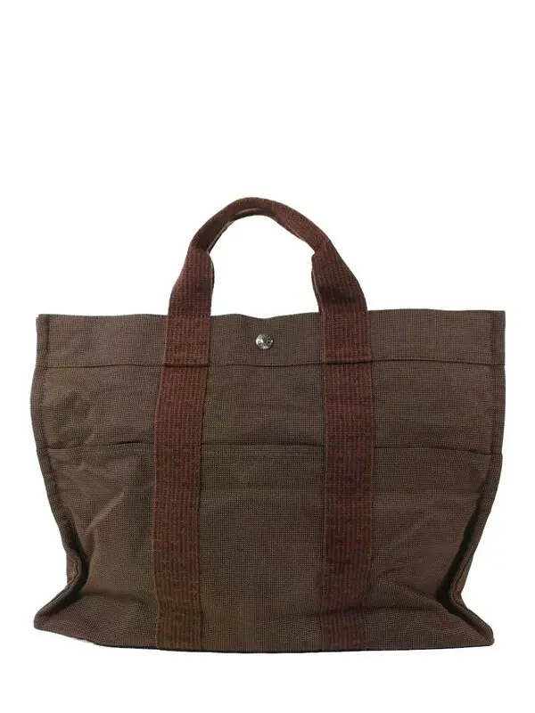 Hermès Mm Her Line Canvas Tote Bag - Brown
