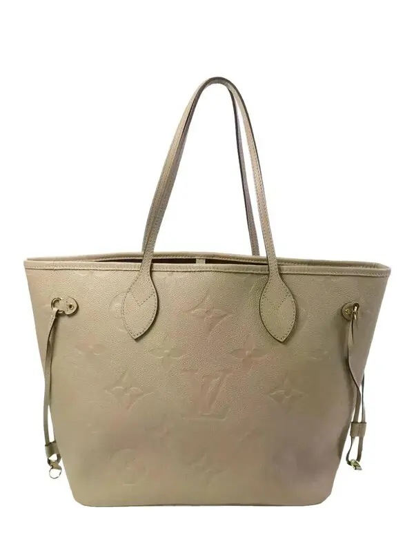 LOUIS VUITTON Neverfull Mm Calfskin Tote Bag - Neutrals