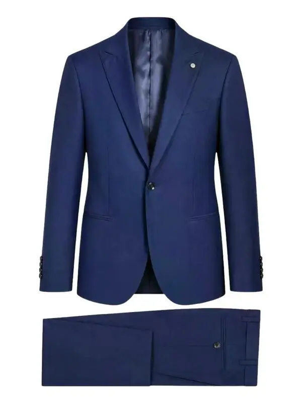 LUIGI BIANCHI MANTOVA Single-breasted Peak-lapel Suit - Blue