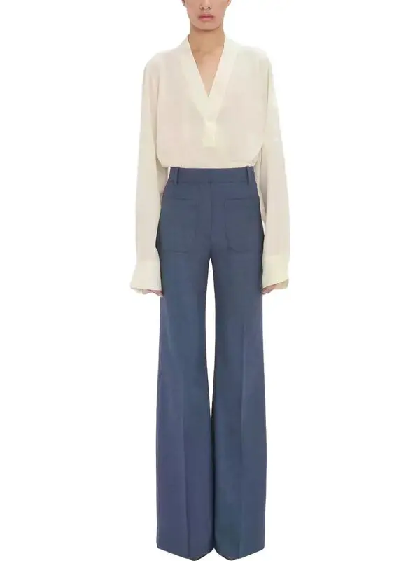 Victoria Beckham Alina Patch-pocket Tailored Trousers - Blue